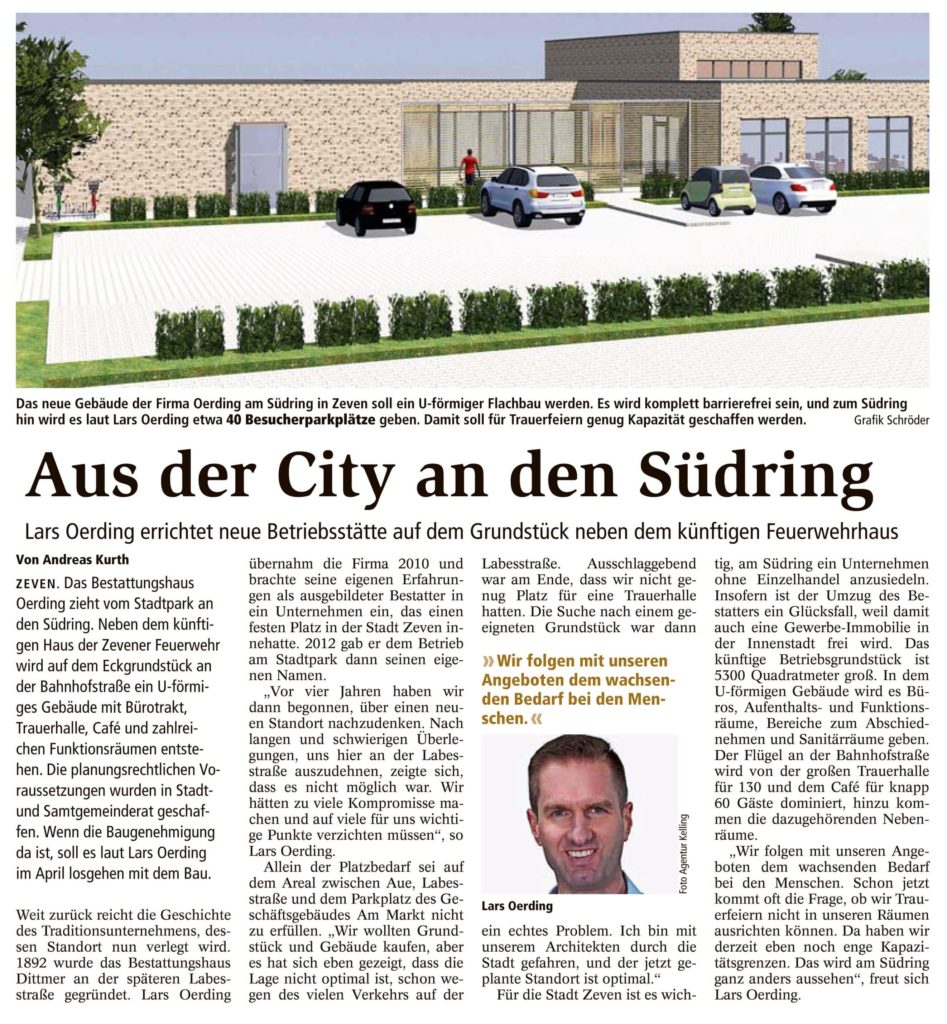 Presse - Oerding Bestattungen: Ihr Bestatter in Zeven